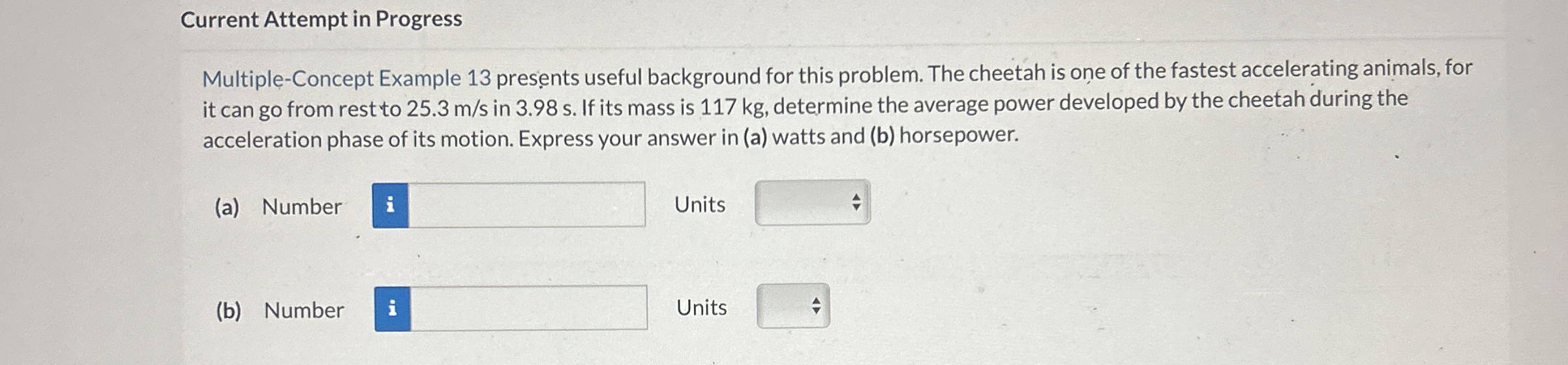 Solved Current Attempt in ProgressMultiple-Concept Example | Chegg.com