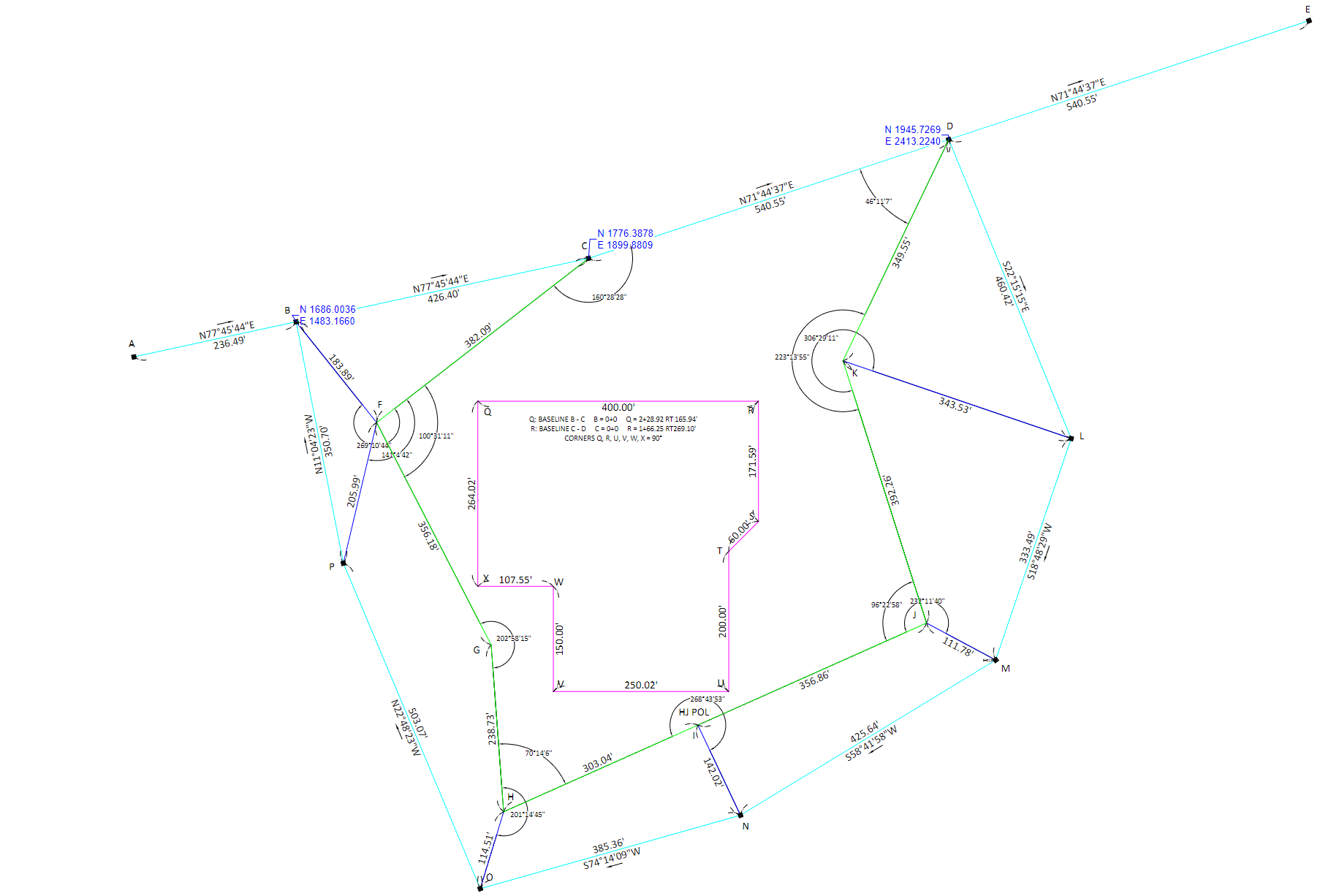 Given this plan I need to find the azimuth's along | Chegg.com