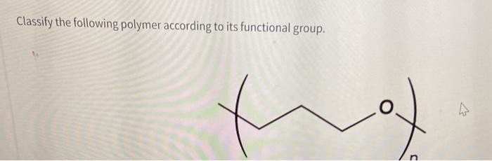 Solved Classify the following polymer according to its | Chegg.com
