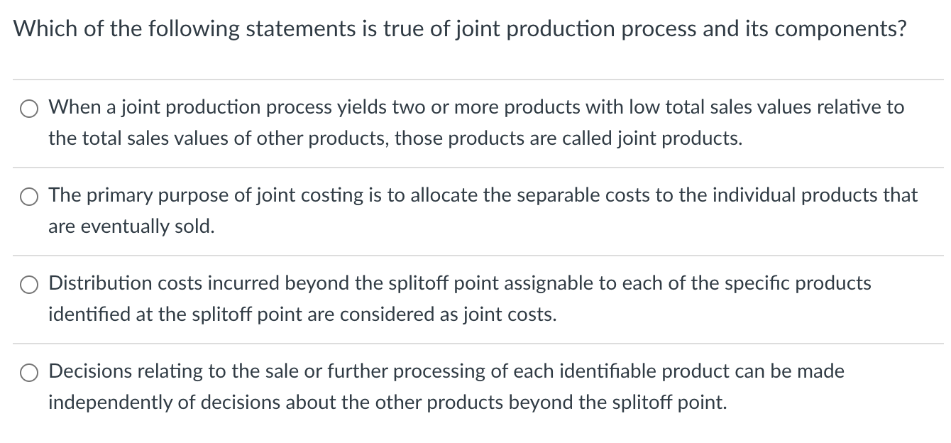 Solved Which of the following statements is true of joint | Chegg.com