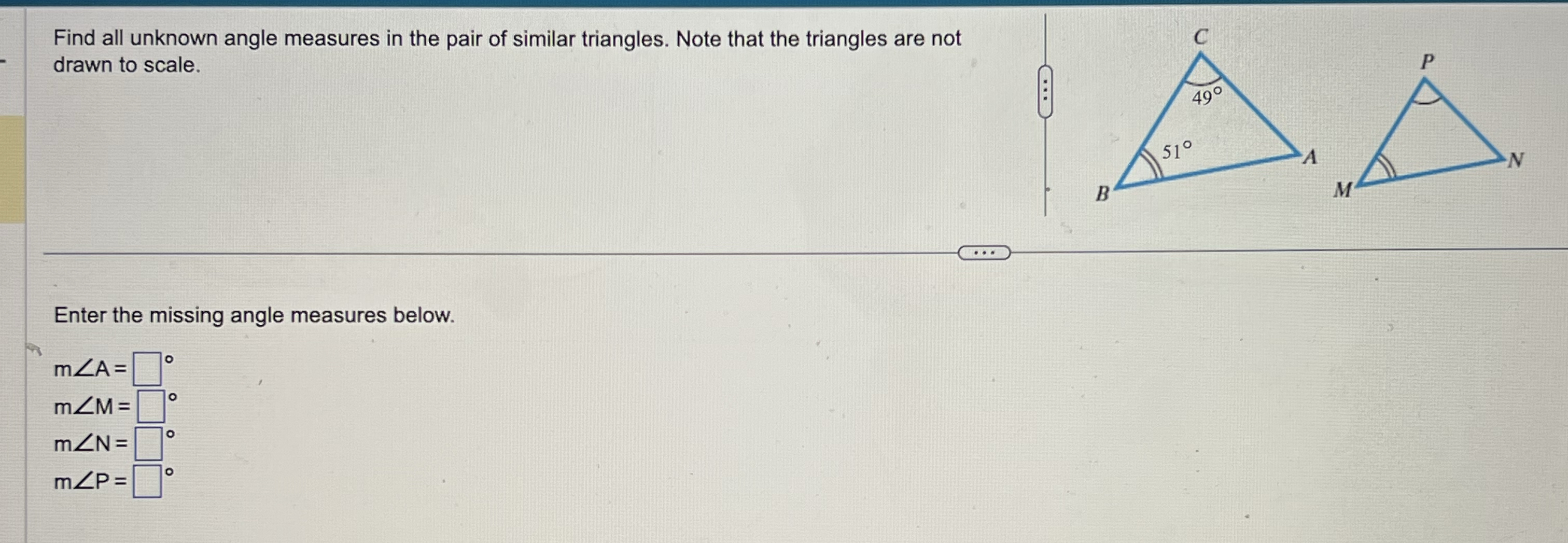 Solved Find all unknown angle measures in the pair of | Chegg.com