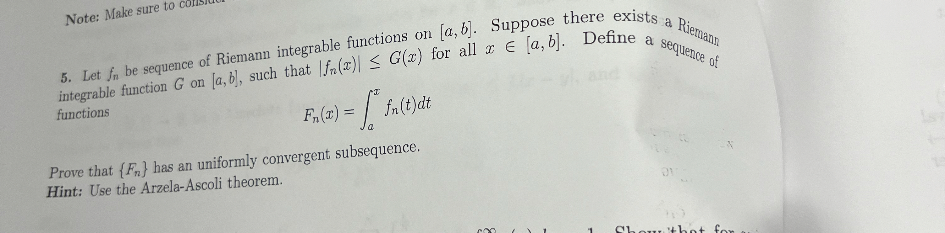 Solved Note: Make sure to collinut5. ﻿Let fn ﻿be sequence of | Chegg.com