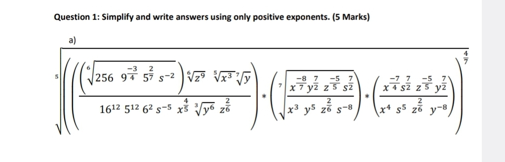 Solved Question 1: Simplify and write answers using only | Chegg.com
