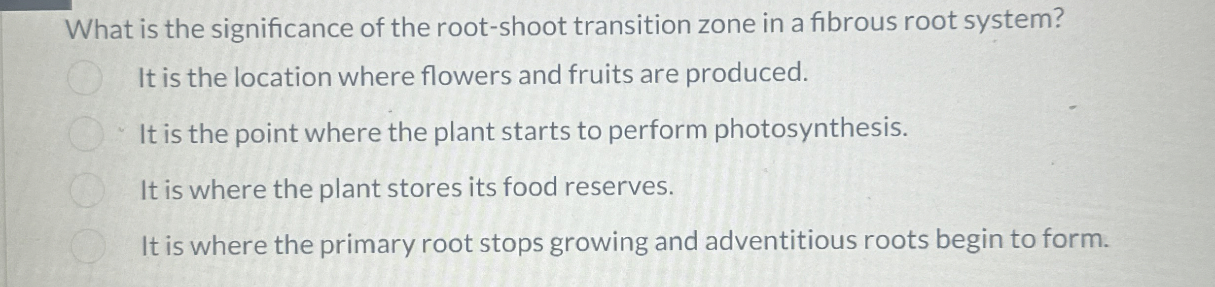 Solved What is the significance of the root-shoot transition | Chegg.com