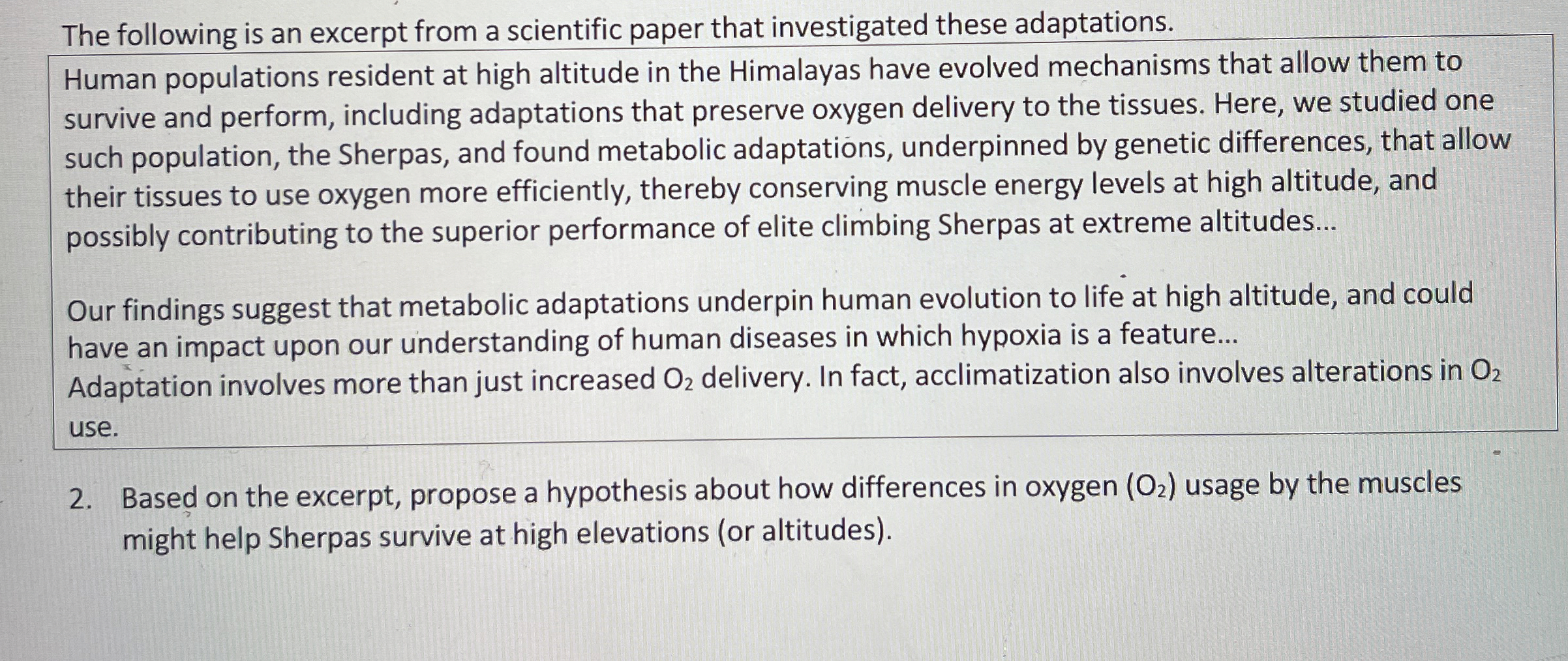 Solved The following is an excerpt from a scientific paper | Chegg.com