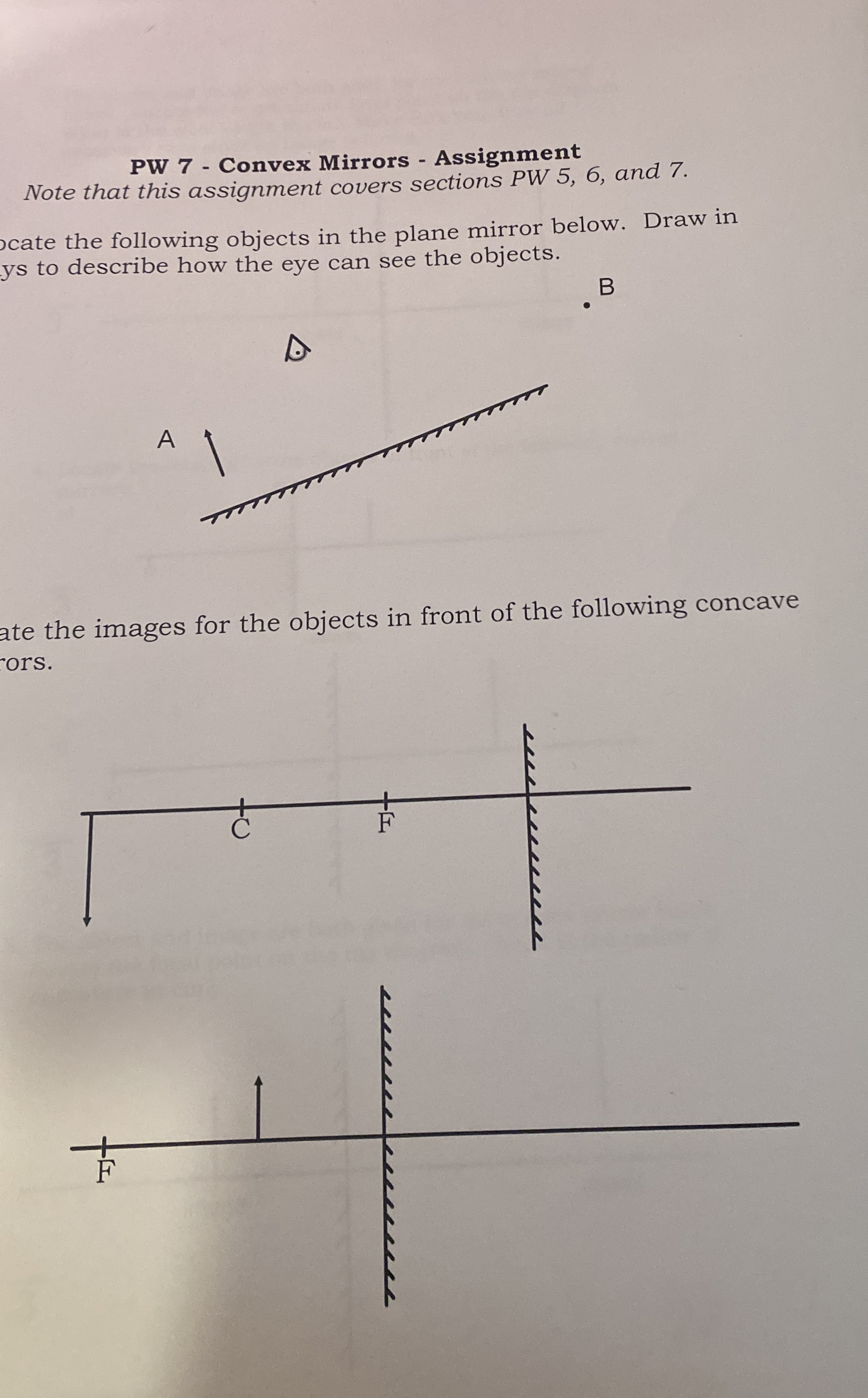 Solved PW 7 - ﻿Convex Mirrors - ﻿AssignmentNote that this | Chegg.com
