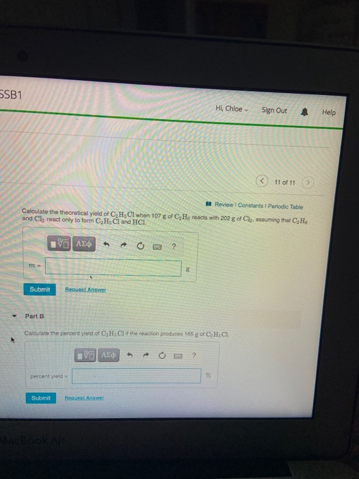 Solved SSB1 Hi, Chloe Sign Out 4 Help Review | Chegg.com