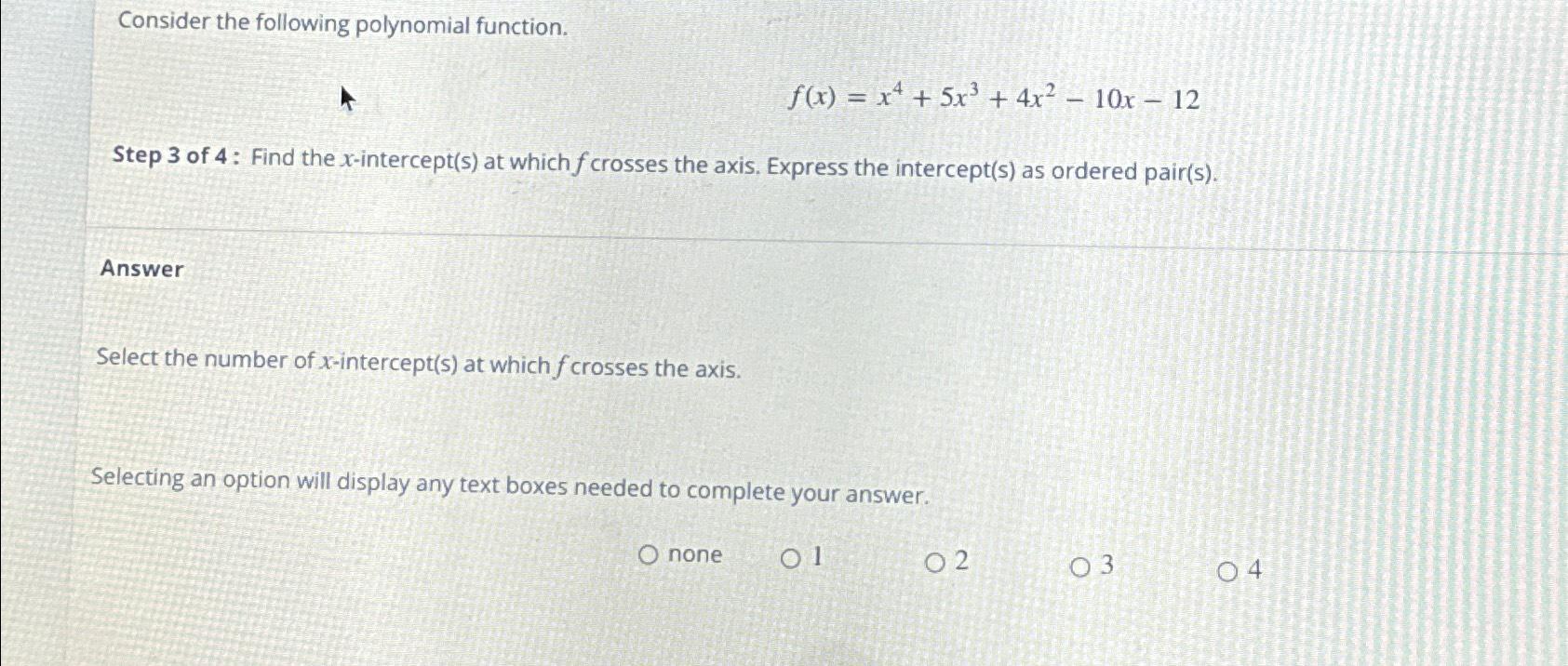Solved Consider the following polynomial | Chegg.com
