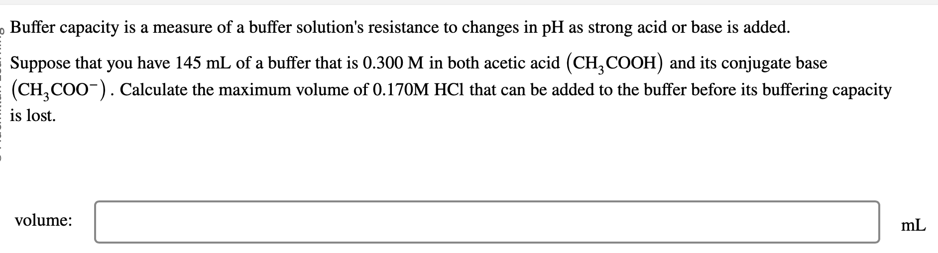 Solved Buffer capacity is a measure of a buffer solution's | Chegg.com