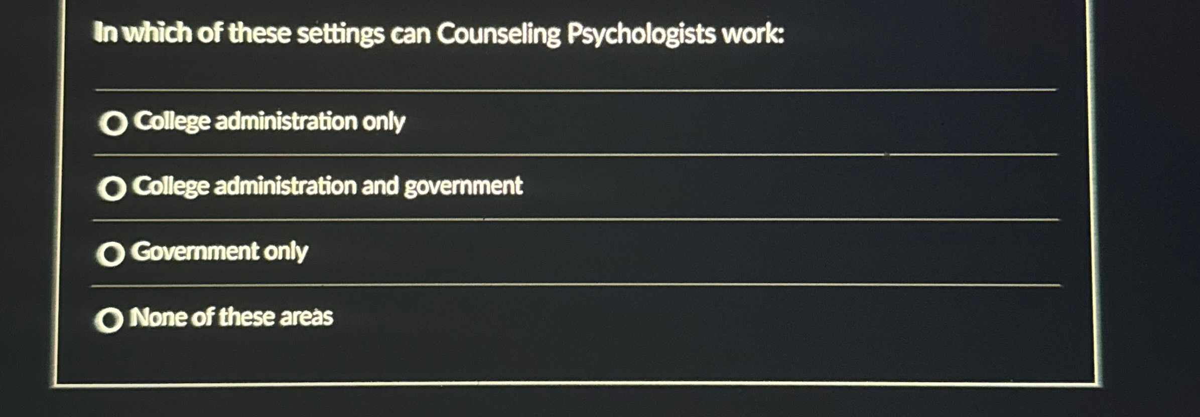 Solved In which of these settings can Counseling | Chegg.com