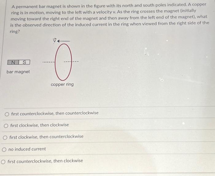 Solved A permanent bar magnet is shown in the figure with | Chegg.com