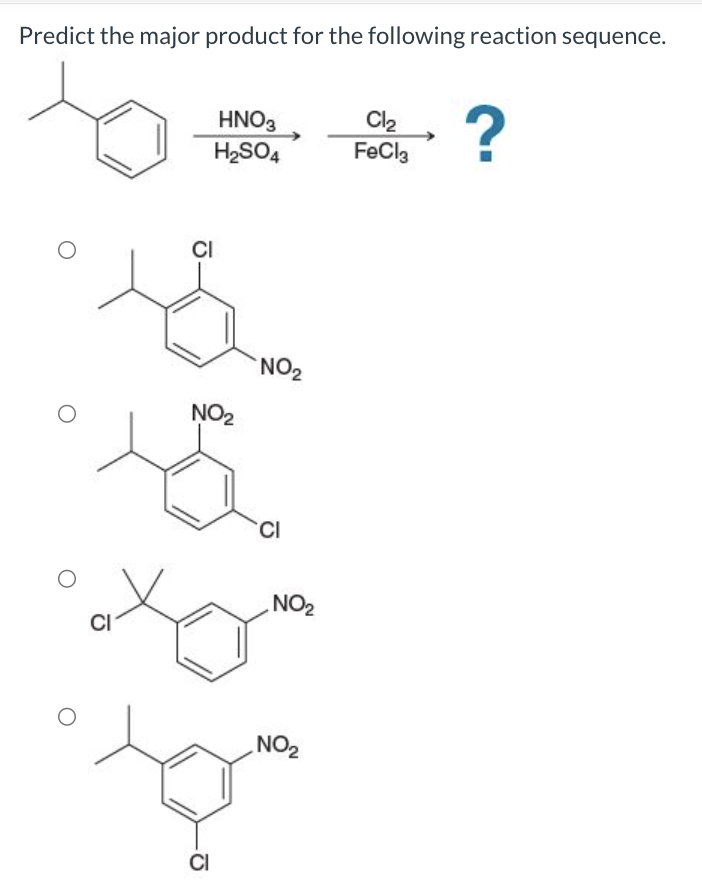 Solved Predict the major product for the following reaction | Chegg.com