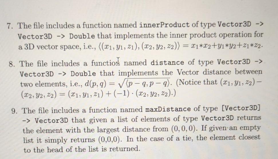 Solved 7. The file includes a function named innerProduct of | Chegg.com
