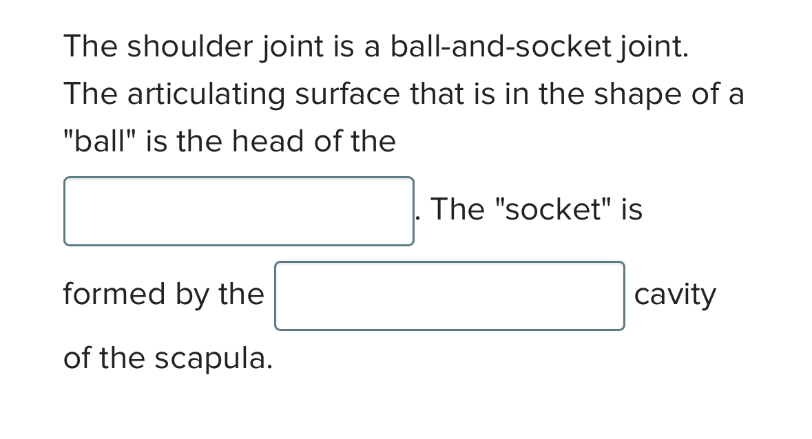 Solved The shoulder joint is a ball-and-socket joint. The | Chegg.com