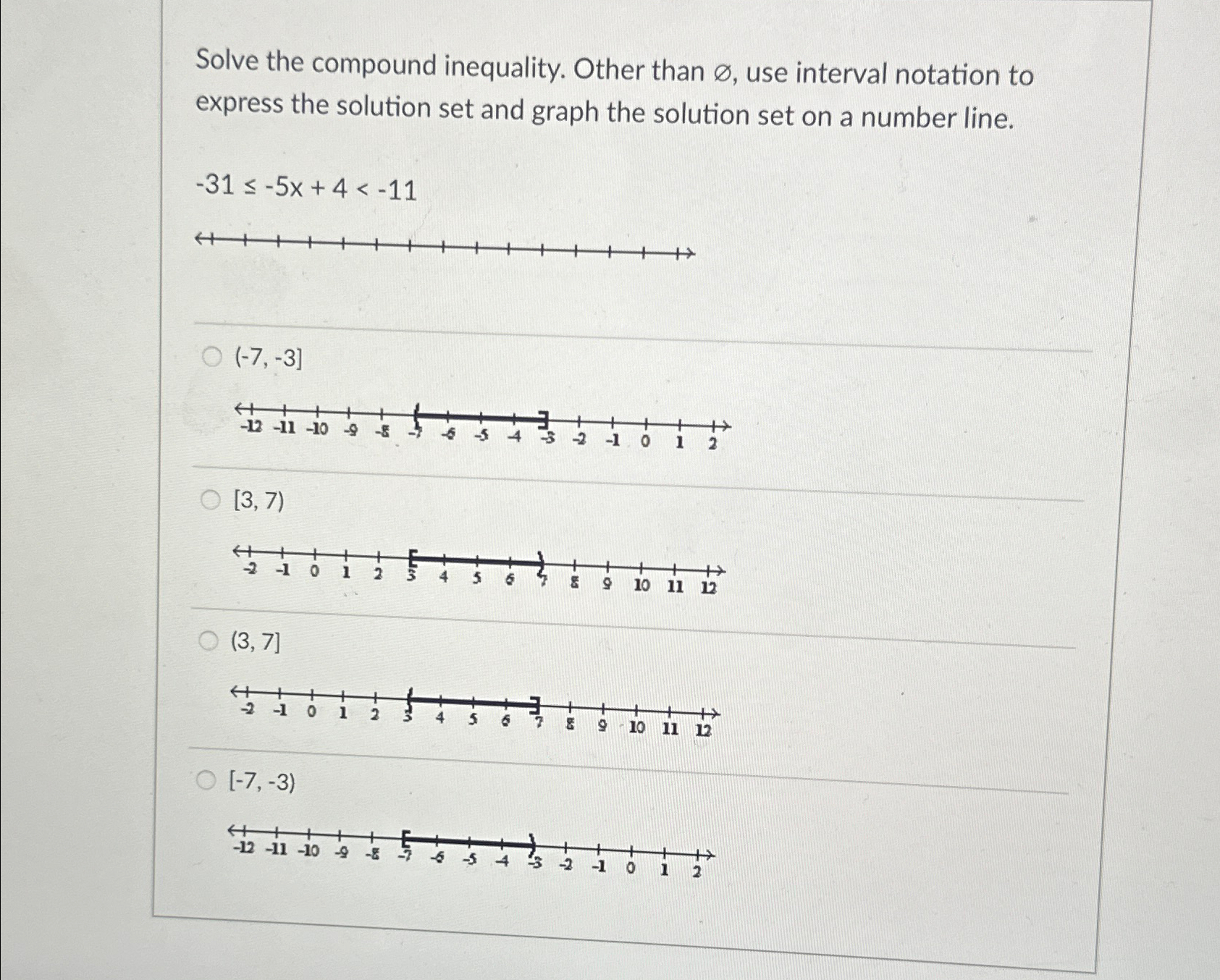 Solved Solve the compound inequality. Other than O?, ﻿use | Chegg.com