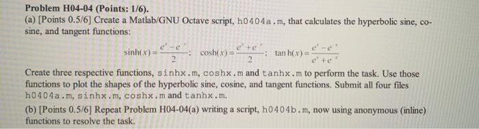 Solved + Problem H04-04 (Points: 1/6). (a) [Points 0.5/6] | Chegg.com