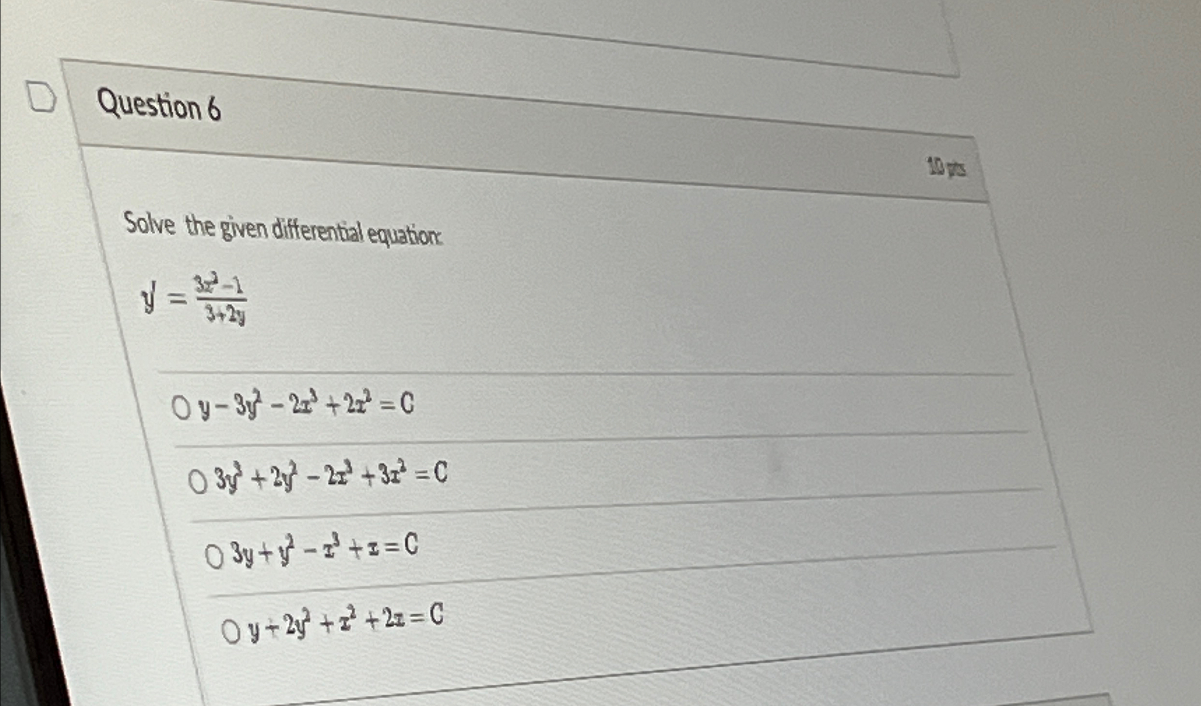Solved Question 6Solve the given differential | Chegg.com