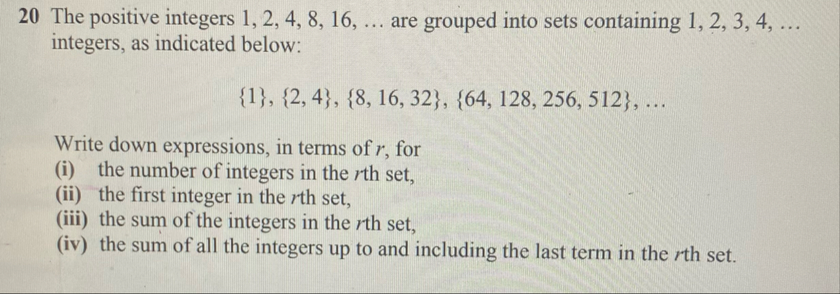 Solved 20 ﻿The positive integers 1,2,4,8,16,dots are grouped | Chegg.com