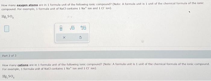 Solved How many oxygen atoms are in 1 formula unit of the | Chegg.com