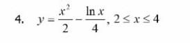 Solved y=2x2−4lnx,2≤x≤4 | Chegg.com
