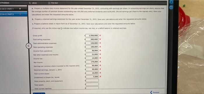 Comprehensive Problem 4 Part 2: Note: You must | Chegg.com