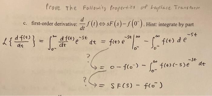 Solved Prove The Following Properties of Laplace Transform | Chegg.com