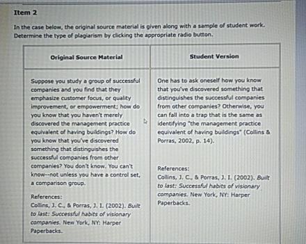 Solved Item 2In the case below, the original source material | Chegg.com