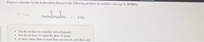 Solved Propose a structure for the hydrocarbon that gives | Chegg.com