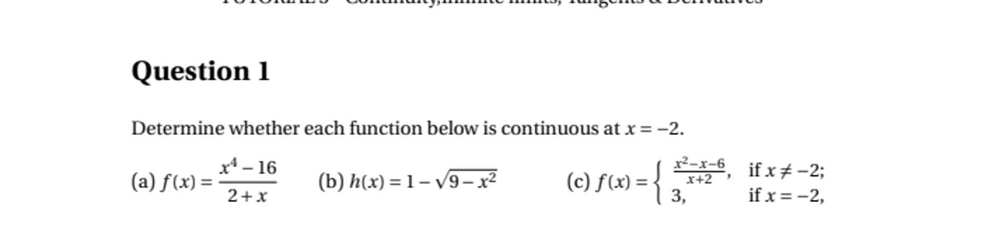 Solved Question 1determine Whether Each Function Below Is 