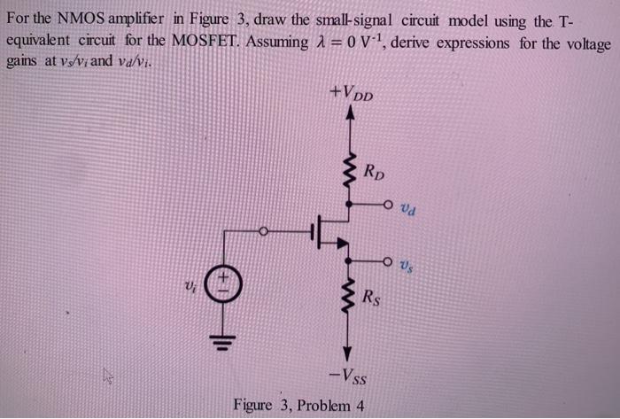 Solved 3. In the circuit the NMOS transistor has Vi=0.5 V | Chegg.com