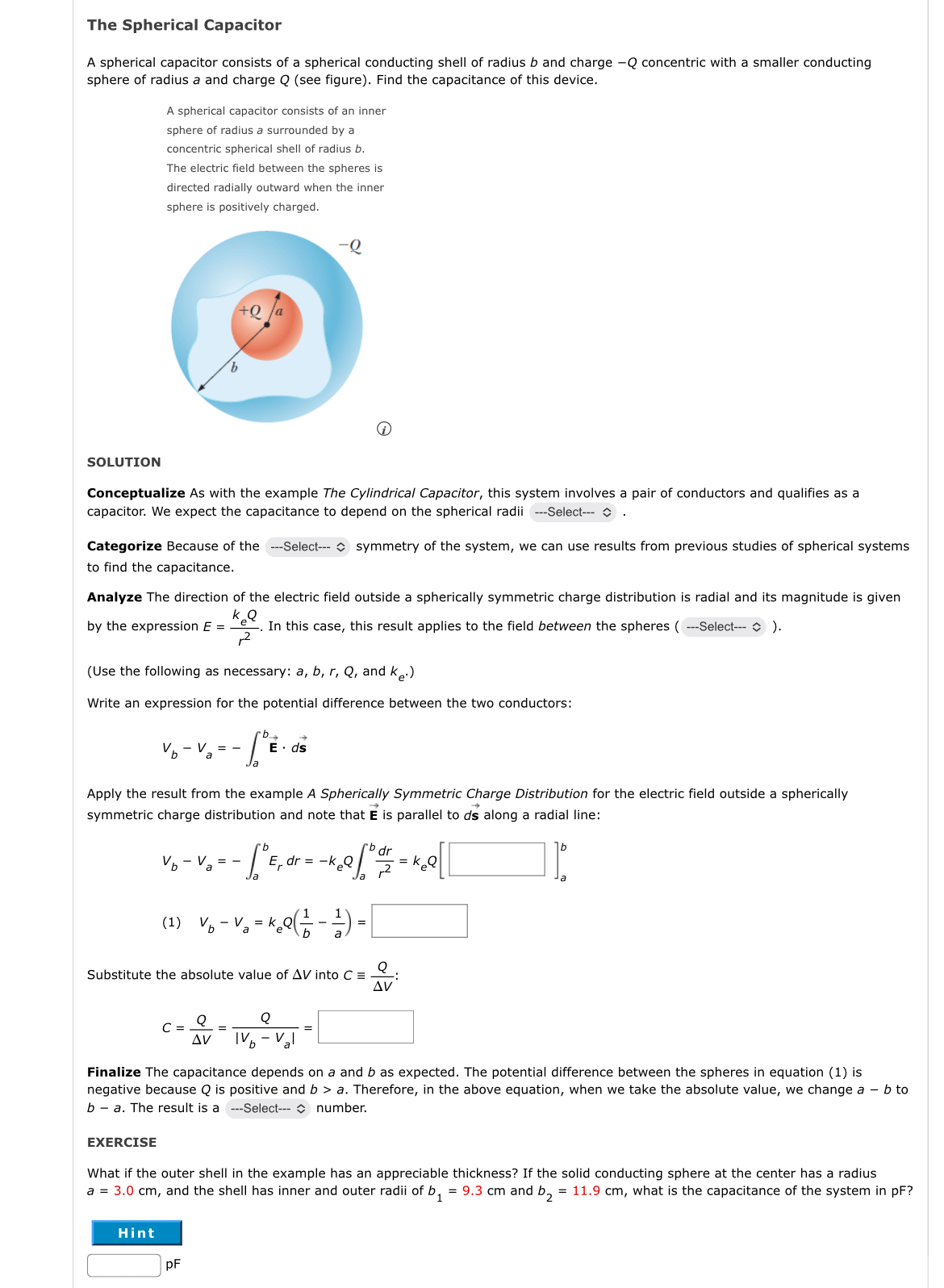 Solved The Spherical CapacitorA spherical capacitor consists | Chegg.com
