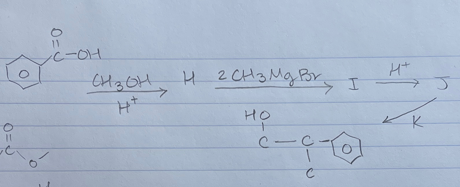 Synthesis reaction. Solving for H,I,J,and K.I got | Chegg.com