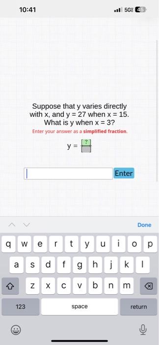 Solved Suppose that y varies directly with x, and y=27 when | Chegg.com