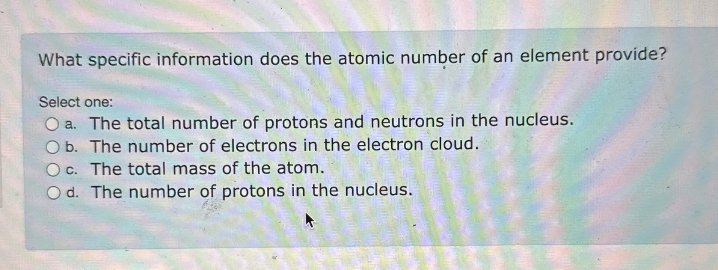 Solved What specific information does the atomic number of | Chegg.com