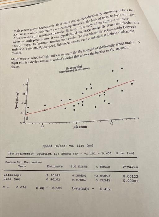 Solved Male pine engraver becles assist their mates during | Chegg.com