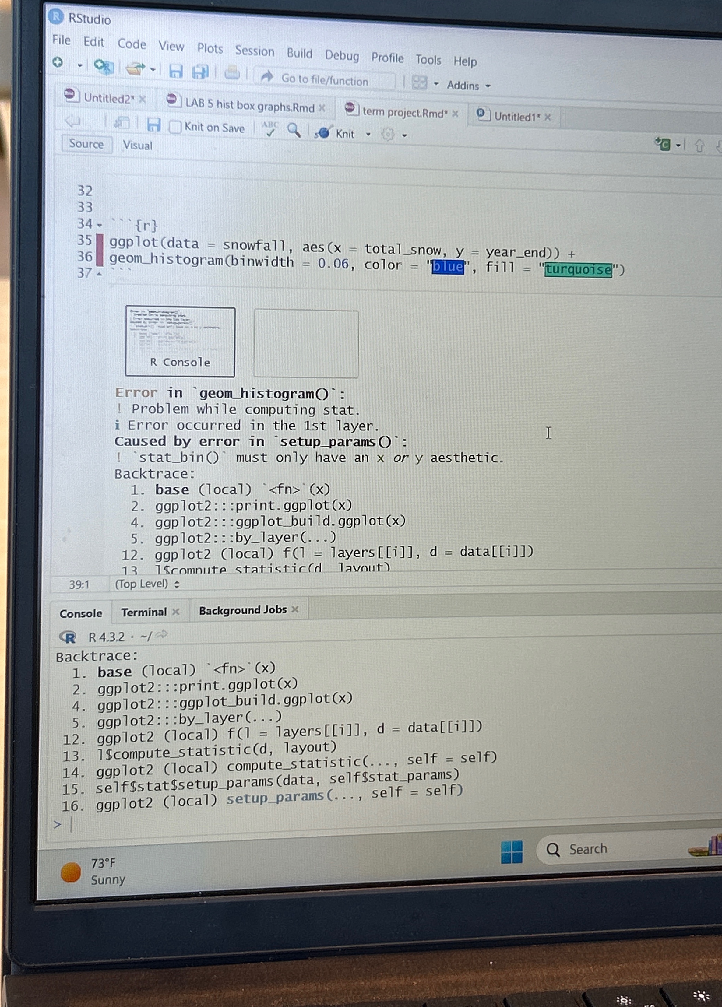 Solved RStudioFile Edit Code View Plots Session Build Debug | Chegg.com