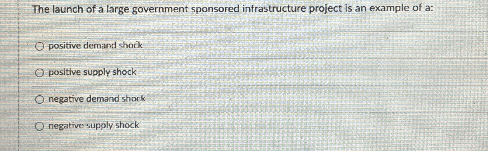 Solved The launch of a large government sponsored | Chegg.com