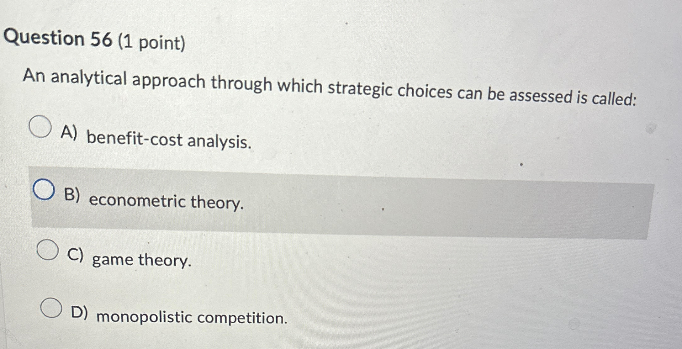 Solved Question 56 (1 ﻿point)An analytical approach through | Chegg.com
