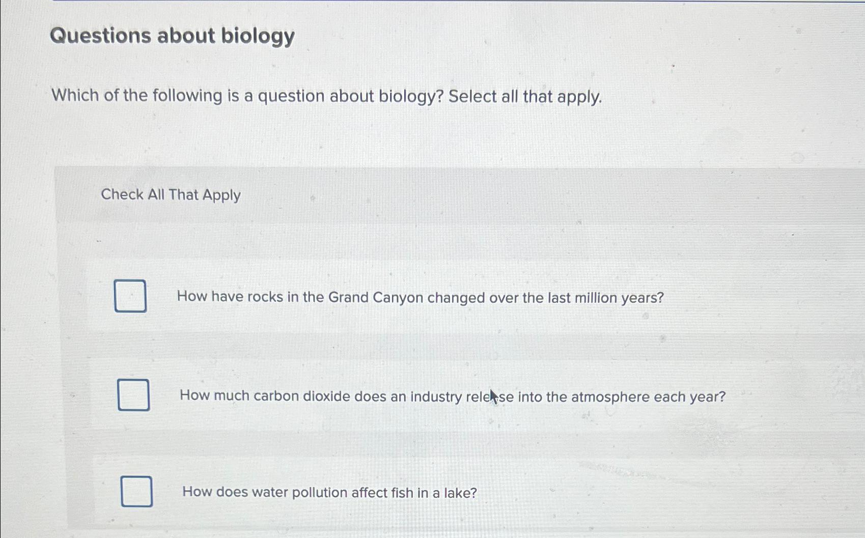Solved Questions about biologyWhich of the following is a | Chegg.com