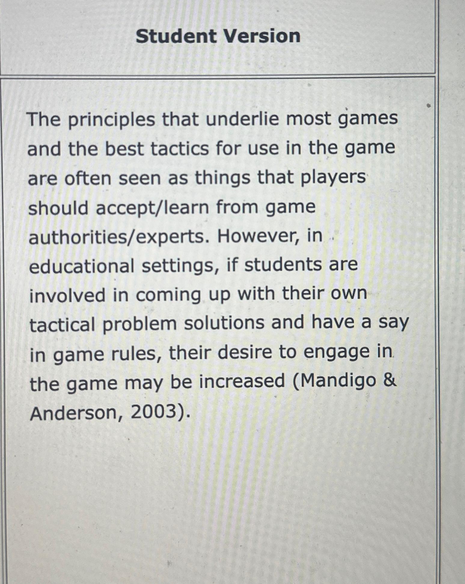 Solved Student VersionThe principles that underlie most | Chegg.com