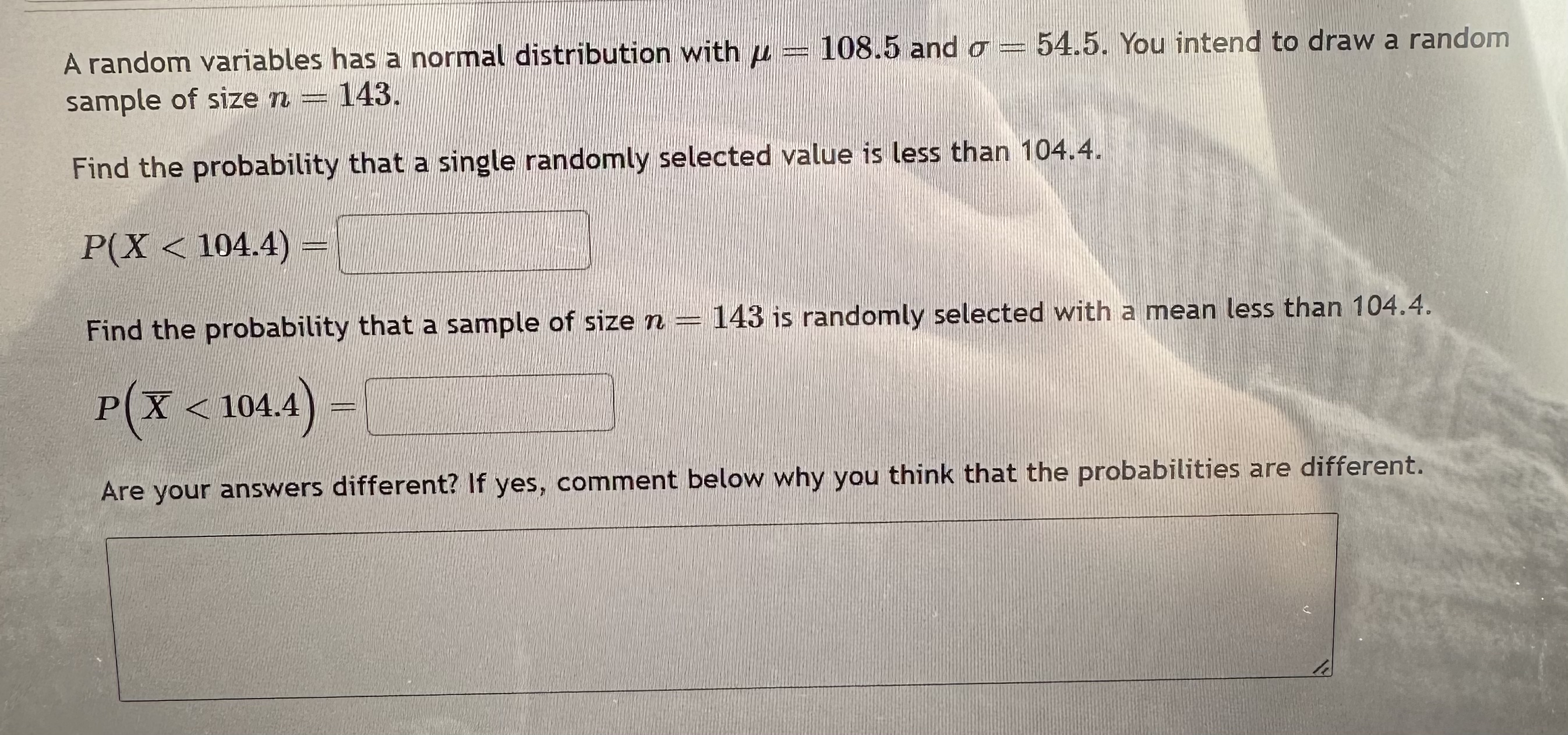 Solved A random variables has a normal distribution with | Chegg.com