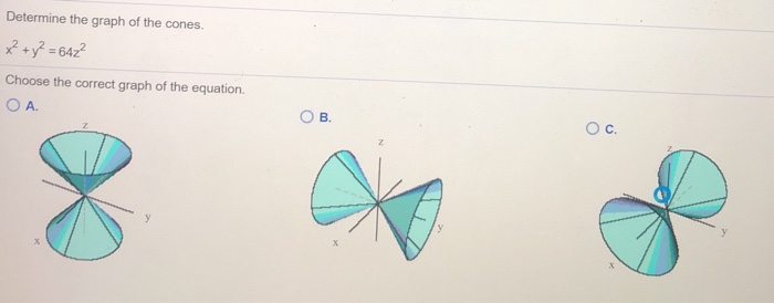 Solved Determine the graph of the cones. x² + y² = 642² | Chegg.com