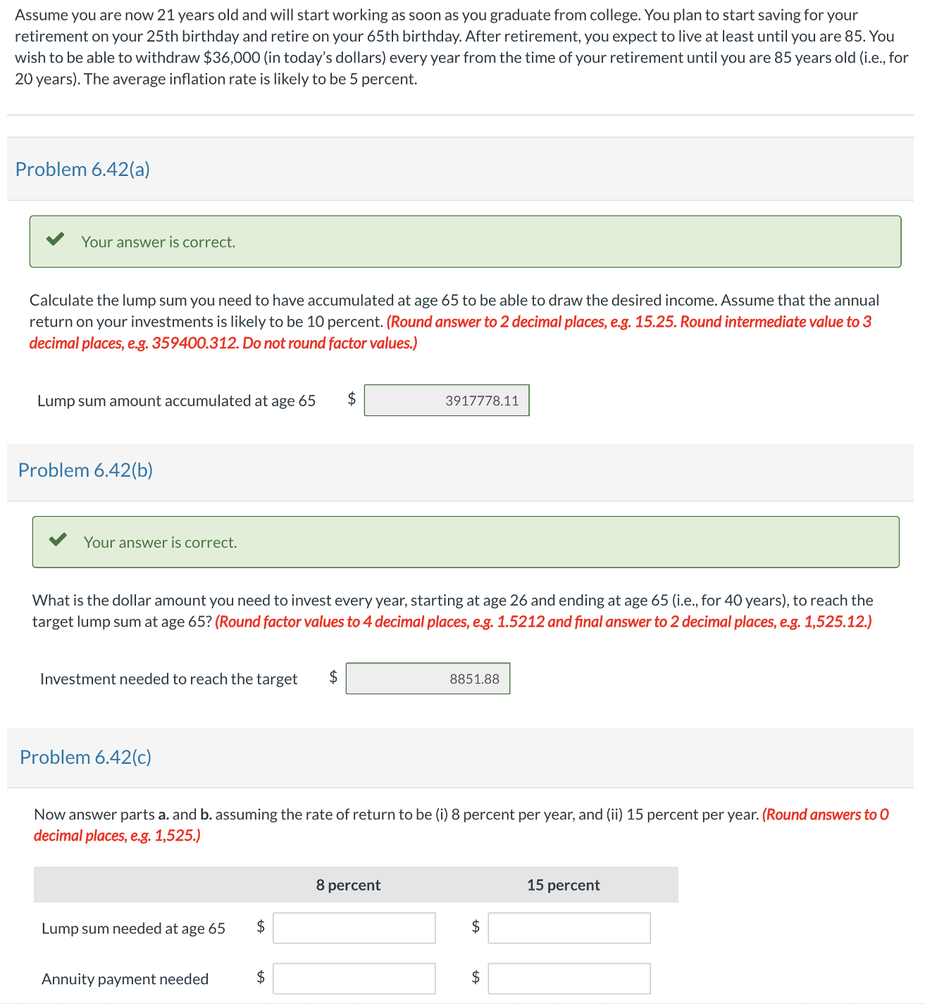 Solved Problem 6.42(c)Now answer parts a. ﻿and b. ﻿assuming | Chegg.com