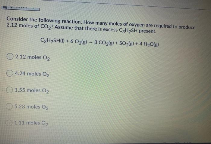 Solved Consider the following reaction. How many moles of | Chegg.com