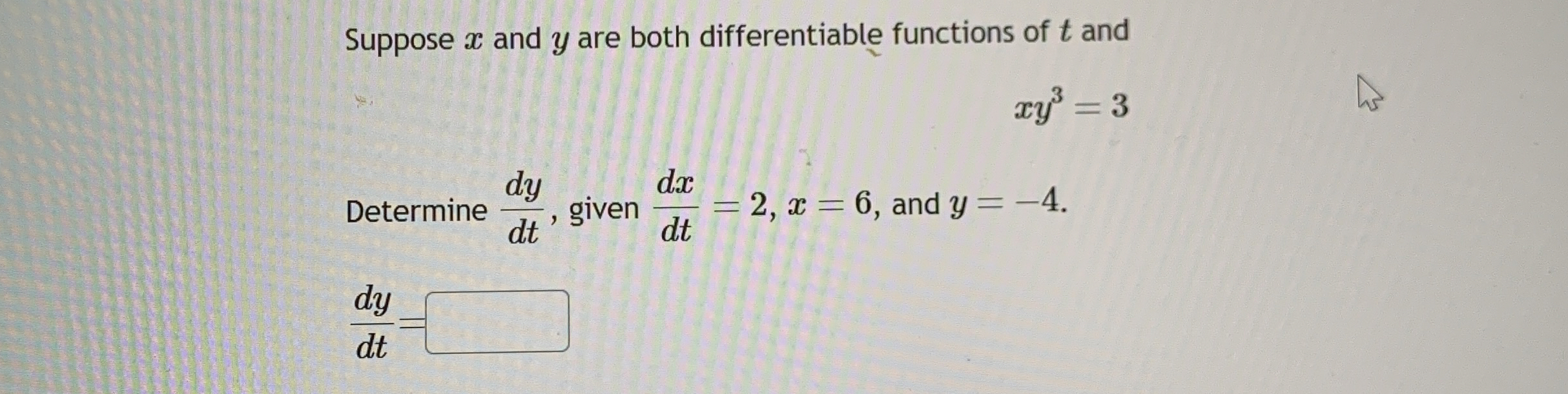 Solved Suppose x ﻿and y ﻿are both differentiable functions | Chegg.com