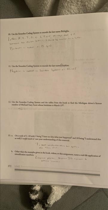 12. Use the Soundex Coding System and the tables from | Chegg.com