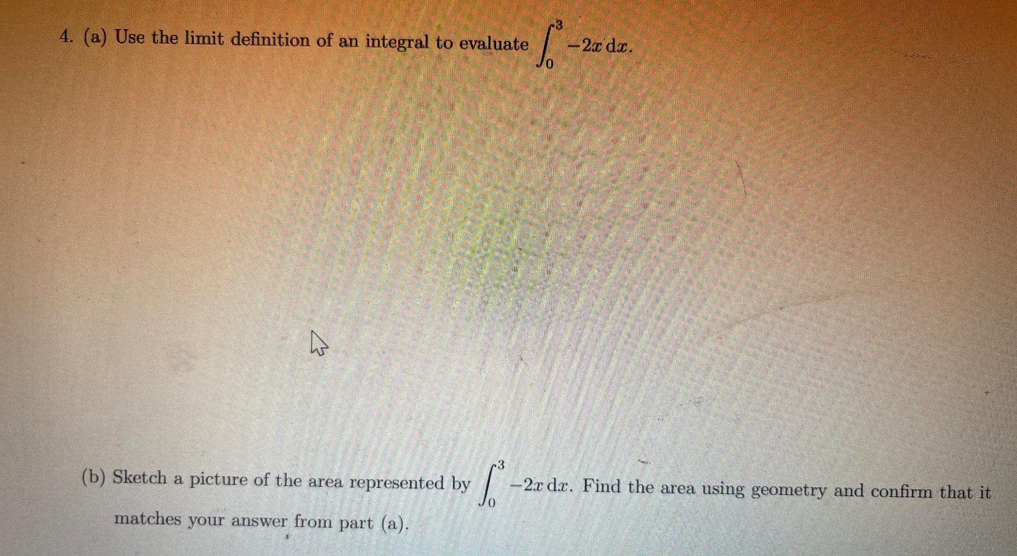 Solved (a) ﻿Use the limit definition of an integral to | Chegg.com