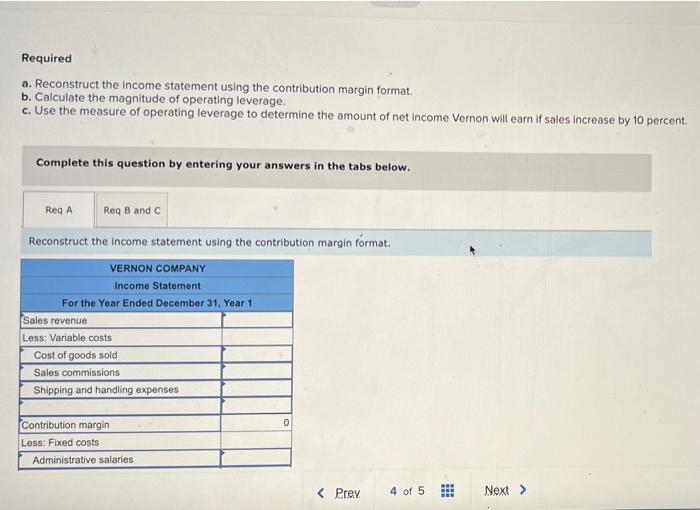 Solved Exercise 2-13A (Algo) Using contribution margin | Chegg.com