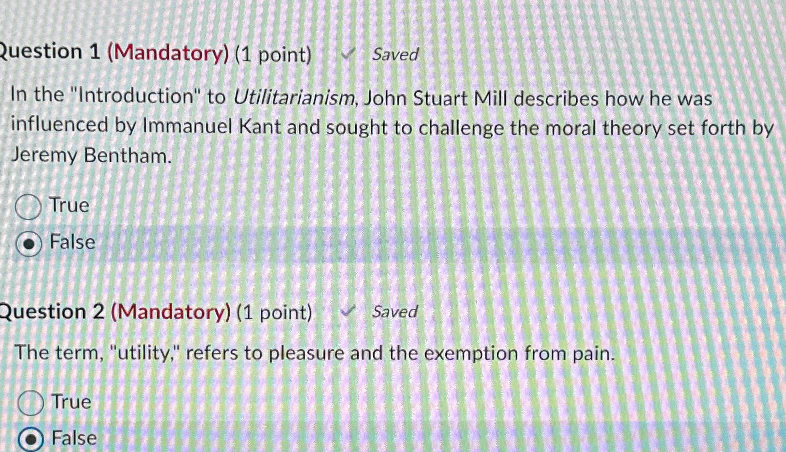 Solved 2uestion 1 (Mandatory) (1 ﻿point)SavedIn the | Chegg.com