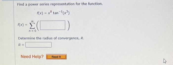 Solved Find a power series representation for the function. | Chegg.com